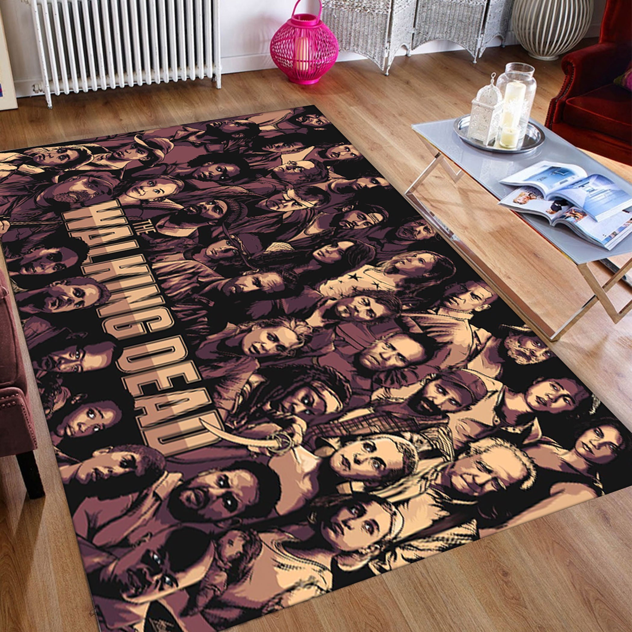 The Walking Dead Rug ,the Walking Dead Decor, Custom Rug, American Rug ...
