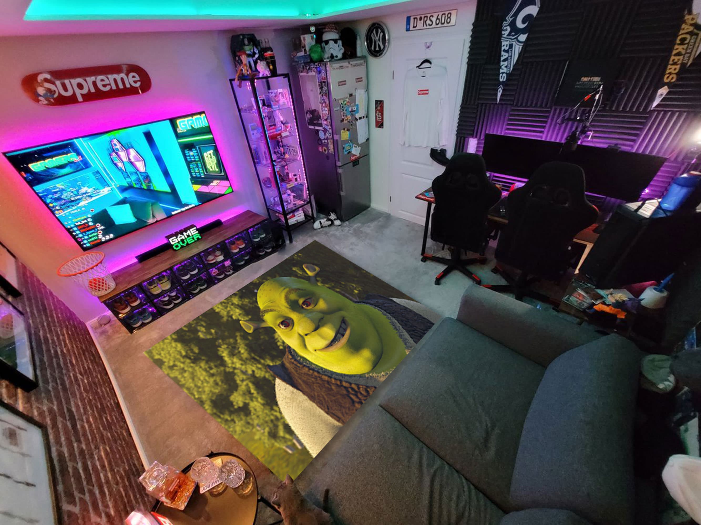 Shrek Meme Rug, Meme Funny Rug, American Meme Rug, Rug for Any Room ...