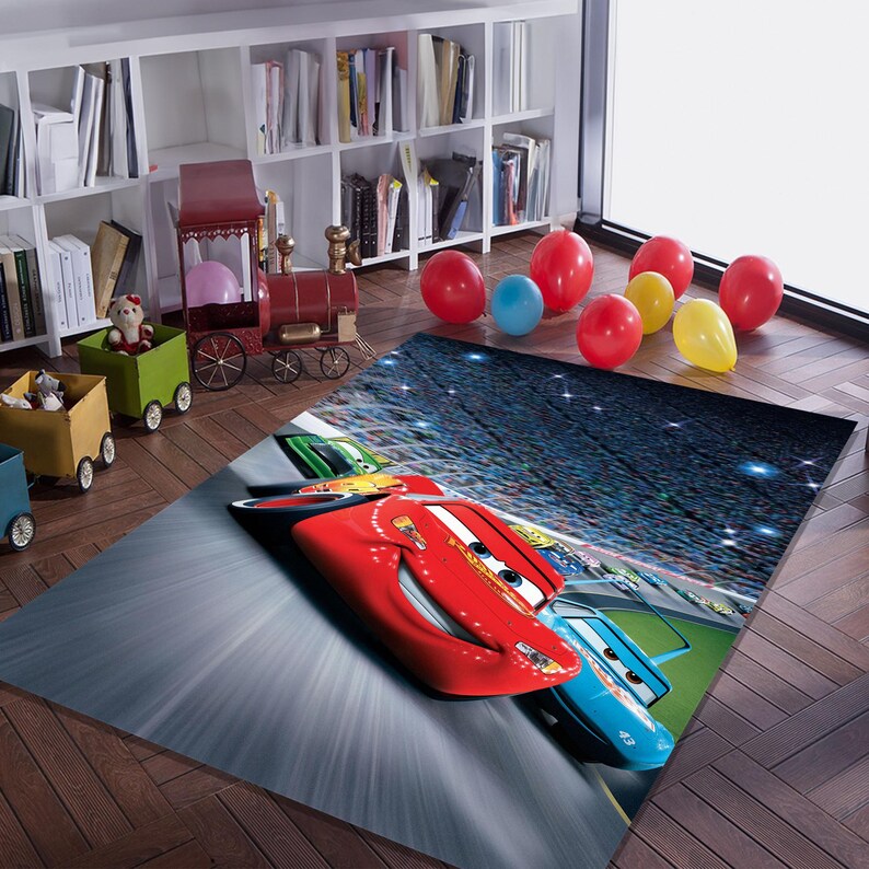 Cars Rug, Cars Themed Home Rug Decor, Kidsroom Rug, Children Rug, Kids ...