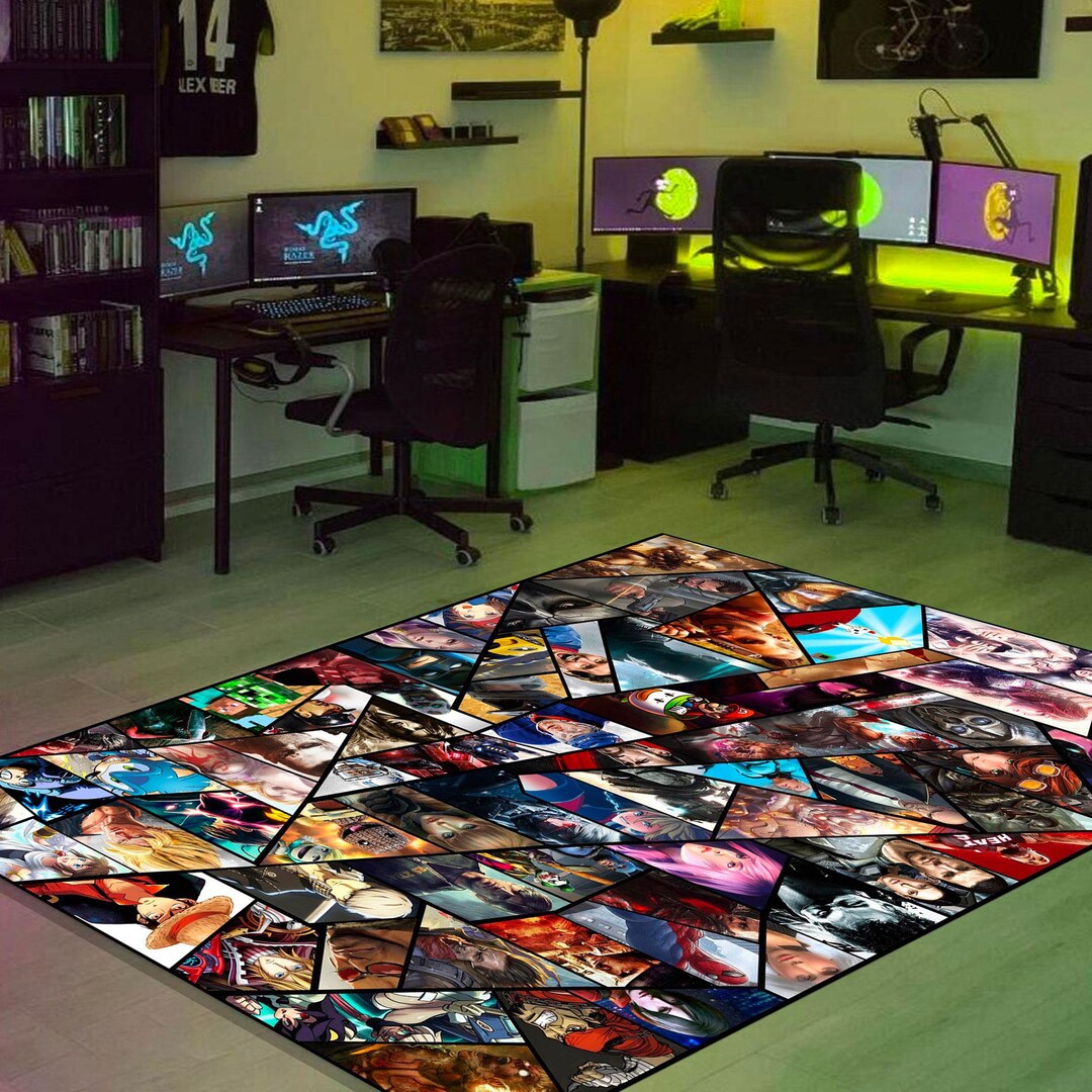 All Gaming Characters Rug, Gamer Rug, Gamer Gift Rug, Rug for Gamers ...