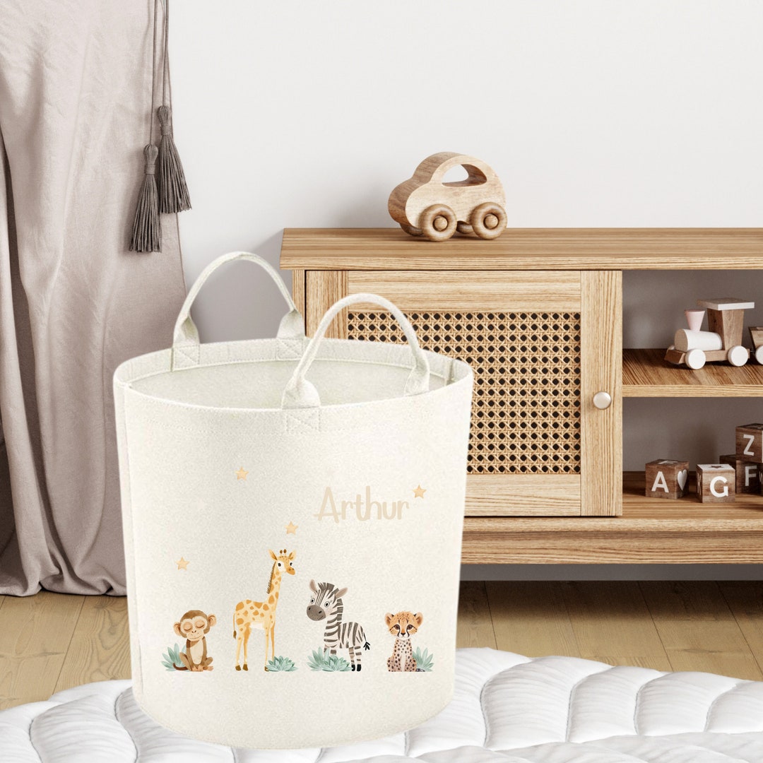 Safari Animal Toy Box Personalised Safari Nursery Basket Nursery ...