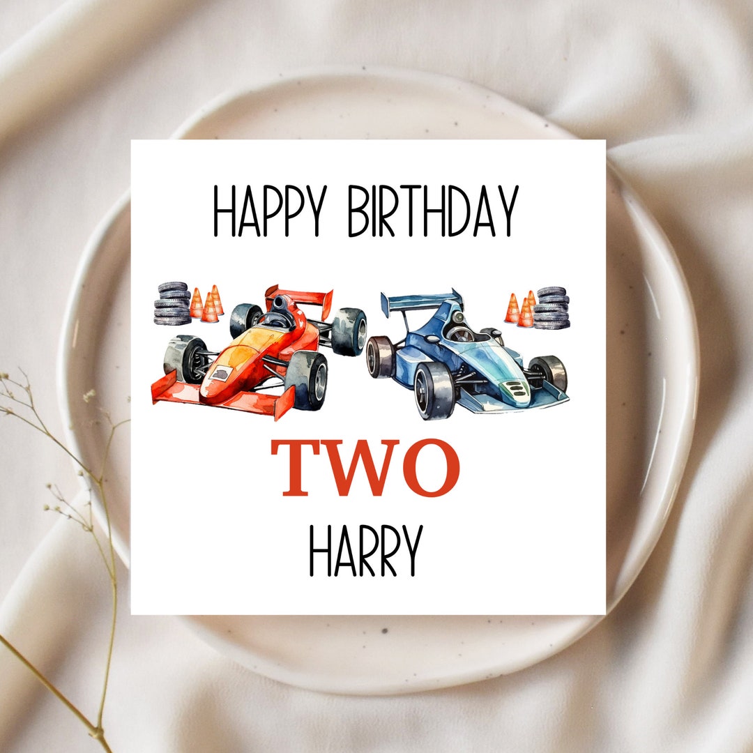 Boys Happy Birthday Racing Car Birthday Card Racing Car Birthday Card ...