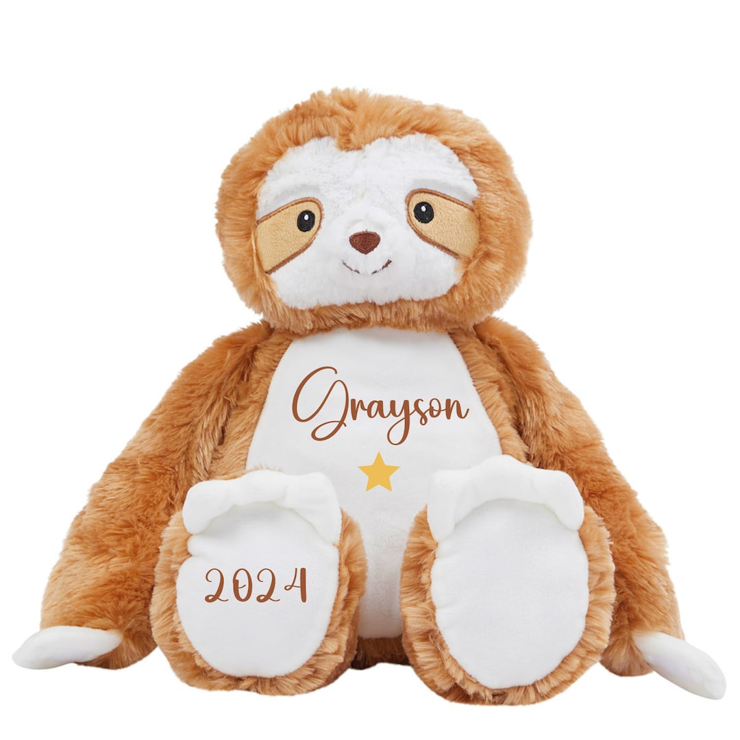 Personalised Sloth Teddy Baby Gift Sloth Teddy Personalised Baby and ...