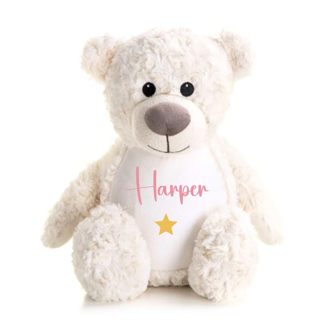 Personalised Girls Teddy Bear Girls White Soft and Fluffy Teddy Bear ...