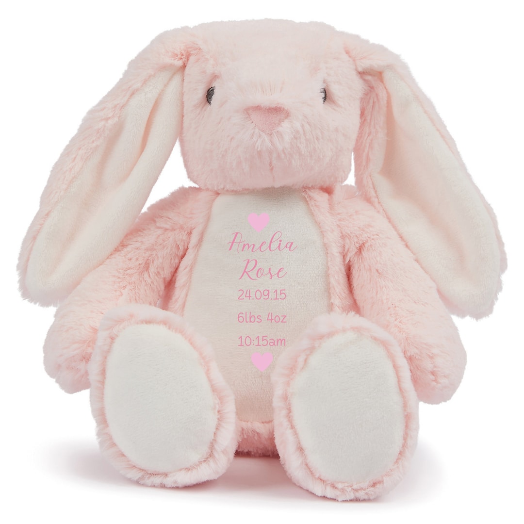 Pink Bunny Soft Toy Bunny Rabbit Stuffed Animal Gift for New Baby ...
