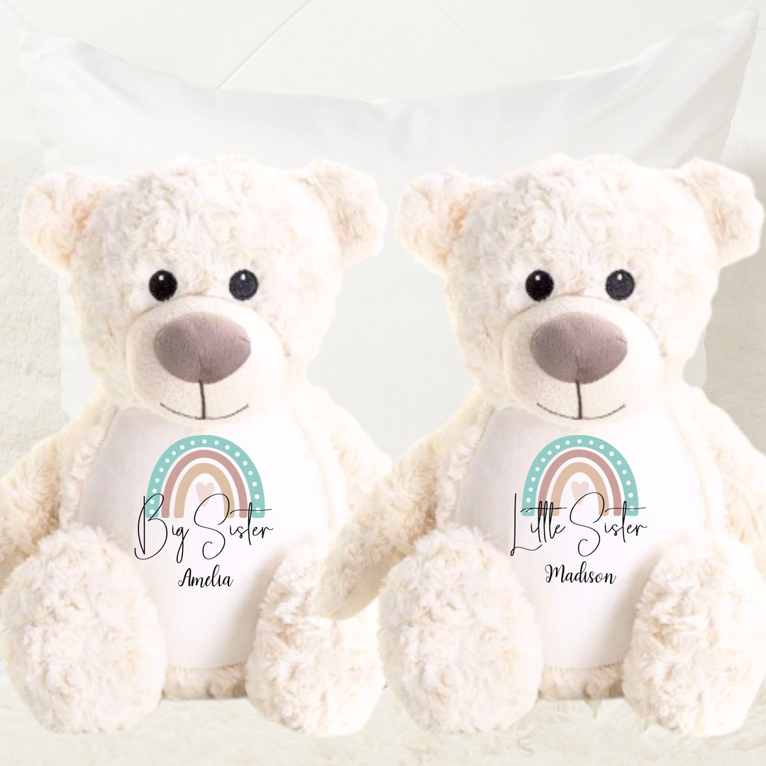 Big Sister Little Sister Teddy Bears Personalised Sister Matching Teddy ...