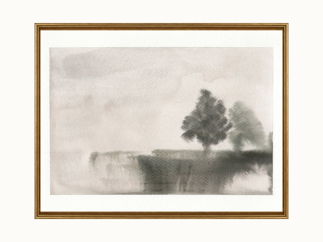 Faded Trees - Watercolor Print (downloadable) - Etsy