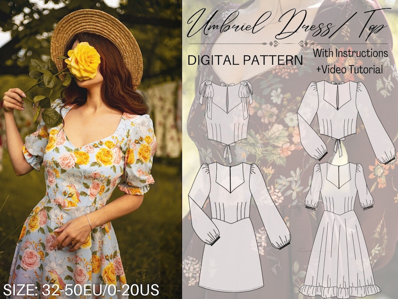 Dress/top-pdf Sewing PATTERN. Digital Patterncorset Like - Etsy