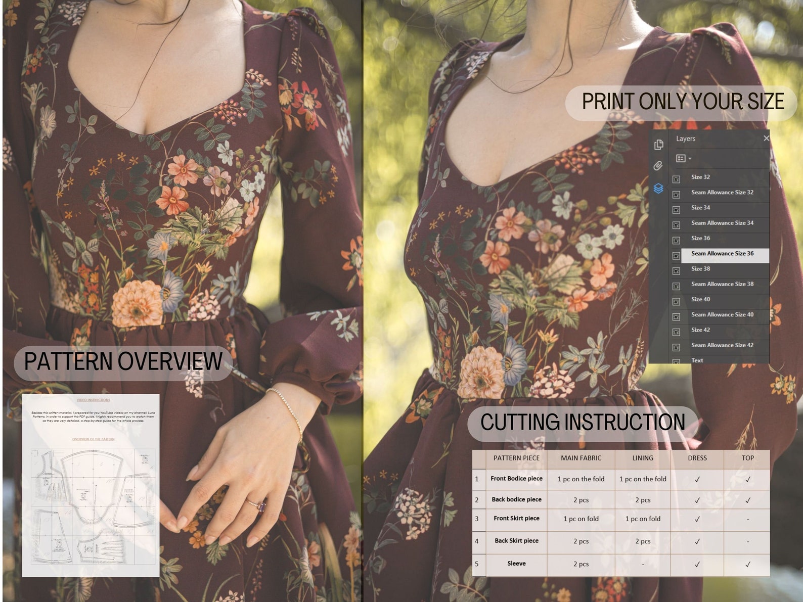 Dress/top-pdf Sewing PATTERN. Digital Patterncorset Like - Etsy