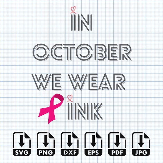 Pinktober Pink Ribbon SVG Digital Download Cut File for - Etsy