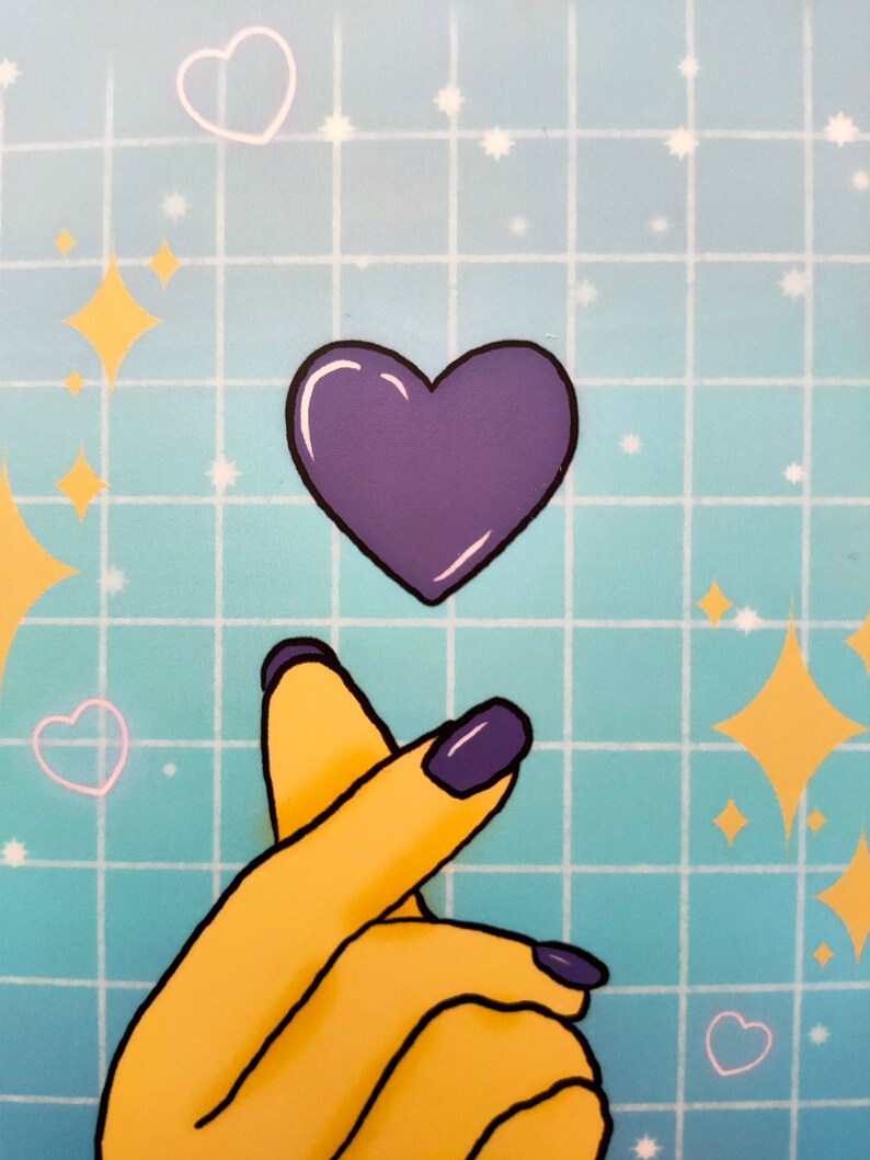 Kawaii Aesthetic BTS K Pop Korean Heart Digital Print - Etsy