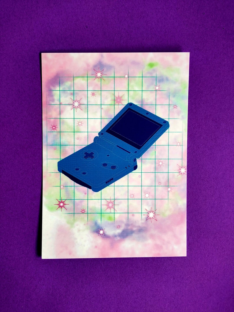 Retro 90s Games Console Kawaii Aesthetic Gamer Girl Wall Art Print - Etsy