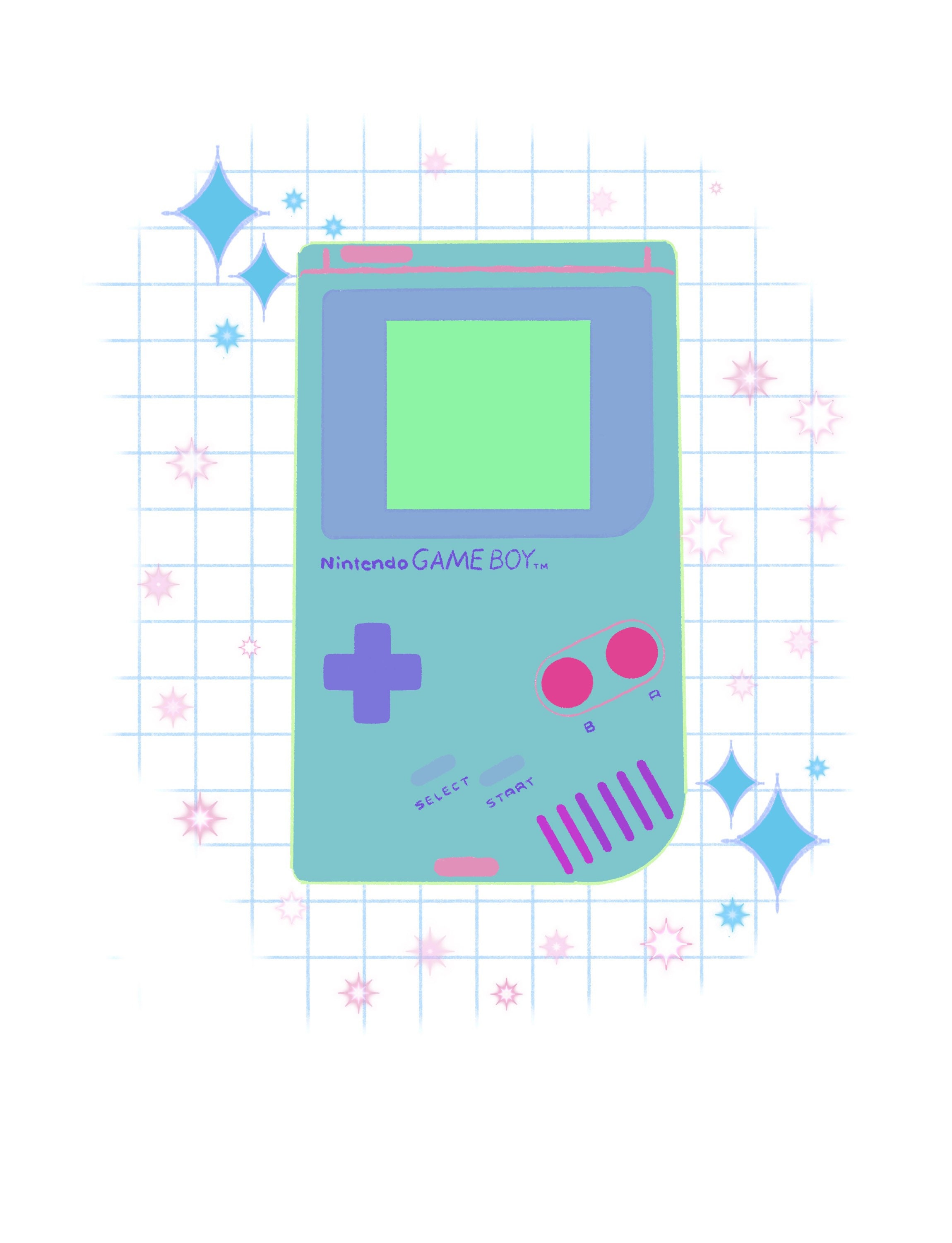 90s Retro Gamer Girl Aesthetic Kawaii Gameboy Digital Print - Etsy