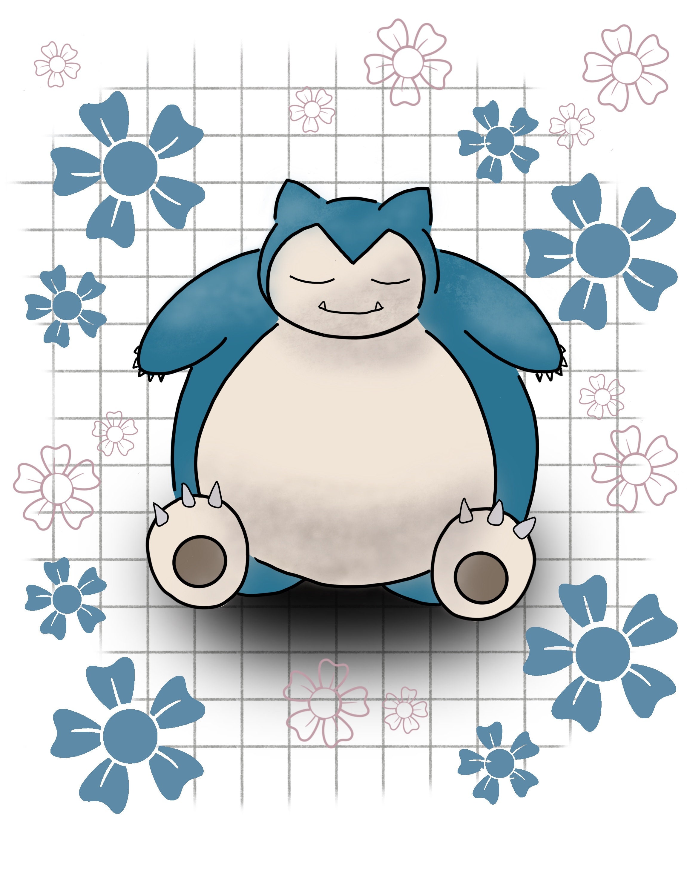 Kawaii Aesthetic Snorlax Pokémon Digital Art Print - Etsy