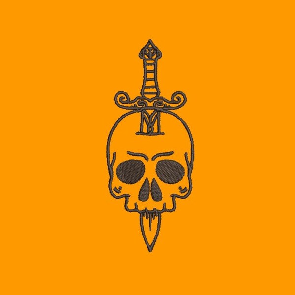 Skull Outline Dst - Etsy