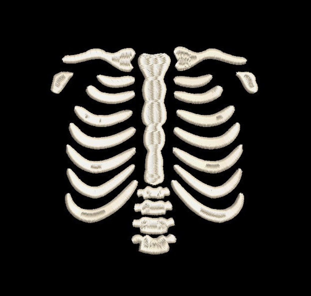 Machine Embroidery, Skeleton Ribcage, Halloween, Multiple Sizes, Pes ...