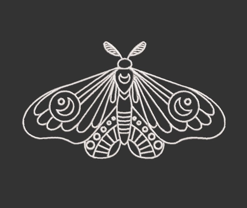 Machine Embroidery Design, Lunar Moth Outline, Multiple Sizes, Pes, Xxx ...