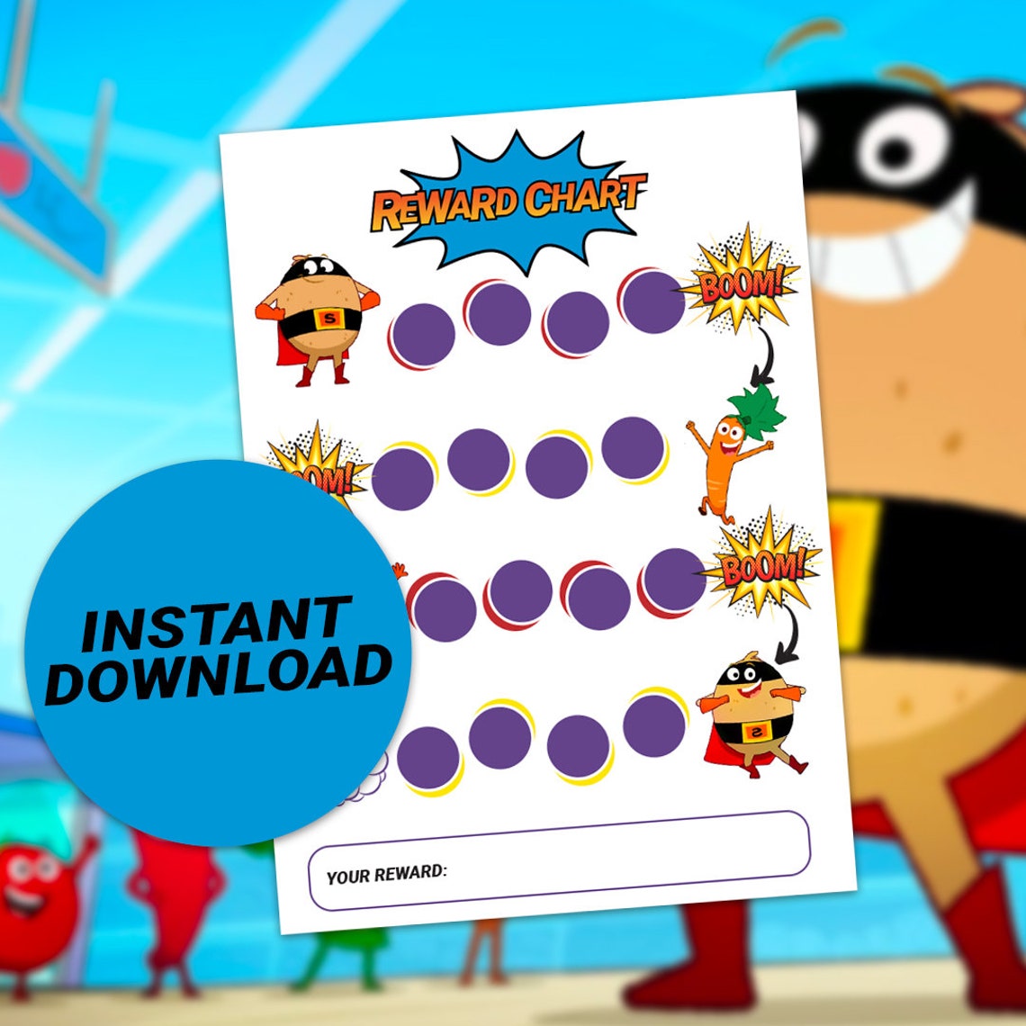 Cbeebies Supertato Sticker Chart - Etsy