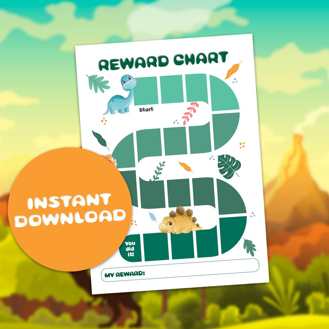 Dinosaur Sticker Wall Chart for Kids - Etsy