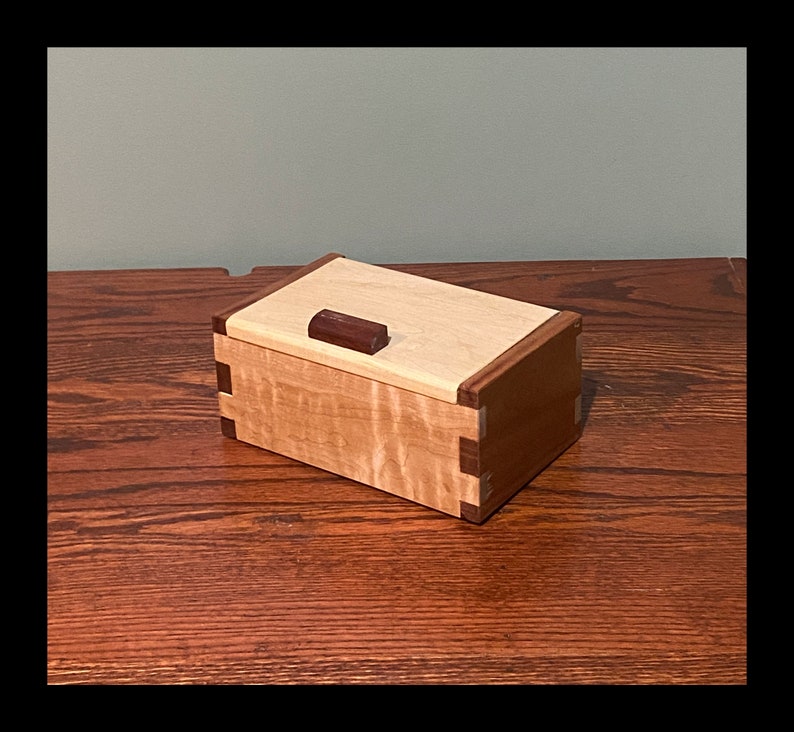 Unique Wooden Boxes Handcrafted From Mahogany/curly Maple, Mahogany ...