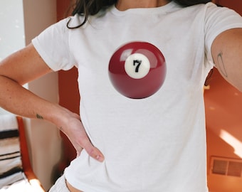 Lucky 7 Ball Graphic Baby Tee - Etsy