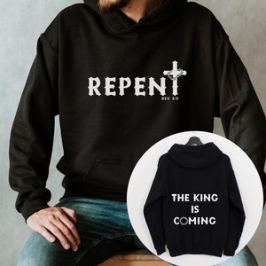 Revelation Repent Hoodie Sweat, Christian Hoodie , Hoodie Bible ...