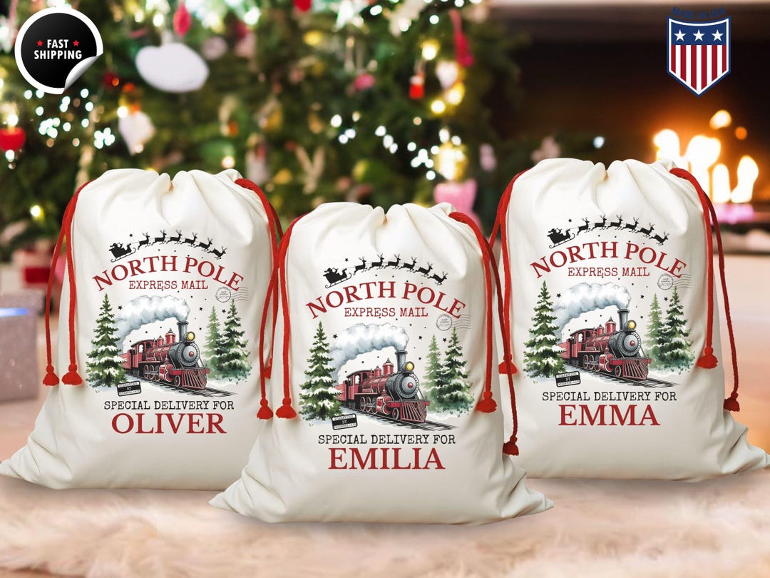 North Pole Santa Sacks Xmas Bag,christmas Gift Bags for Kids and Adults ...