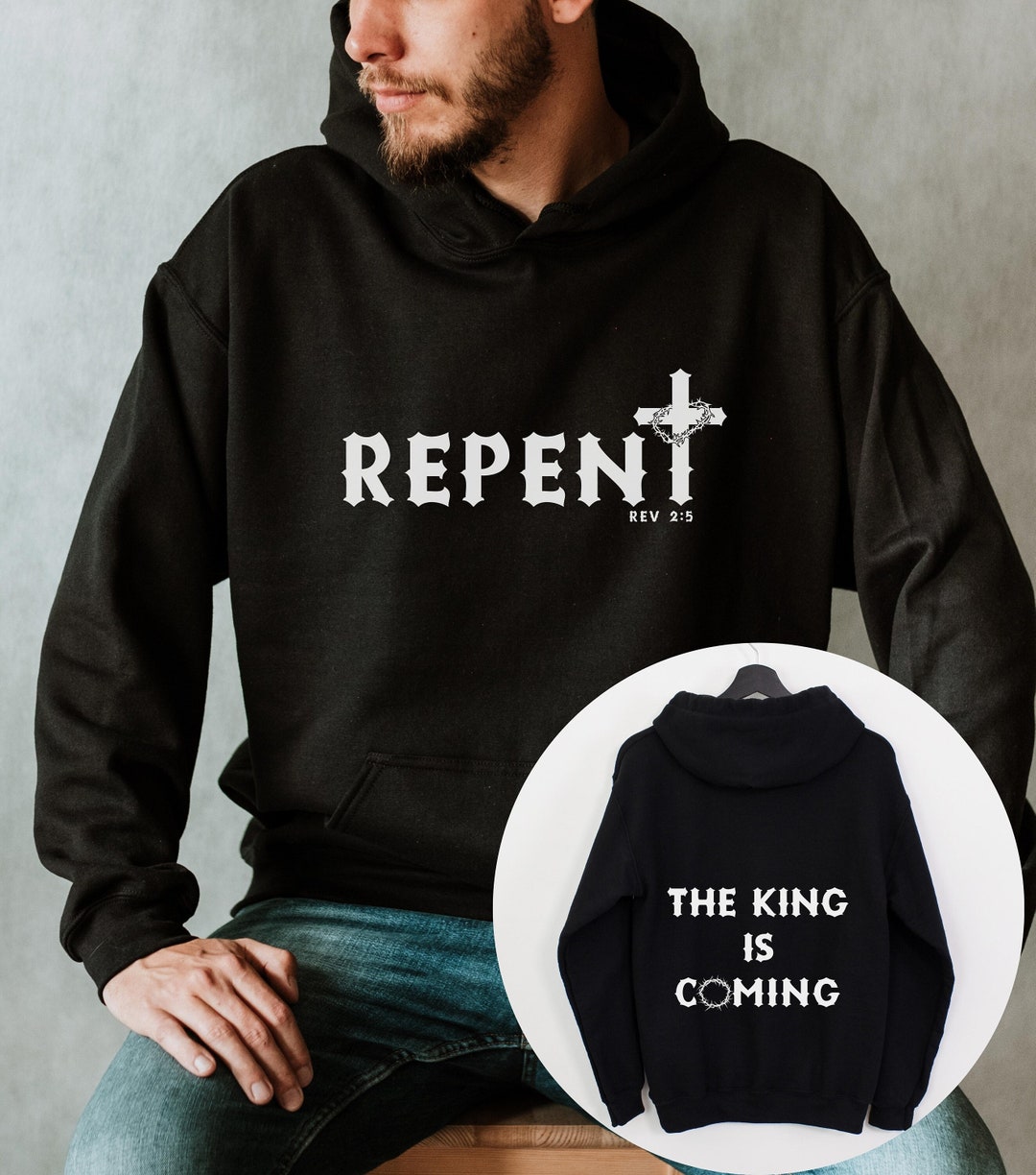 Revelation Repent Hoodie Sweat, Christian Hoodie , Hoodie Bible ...