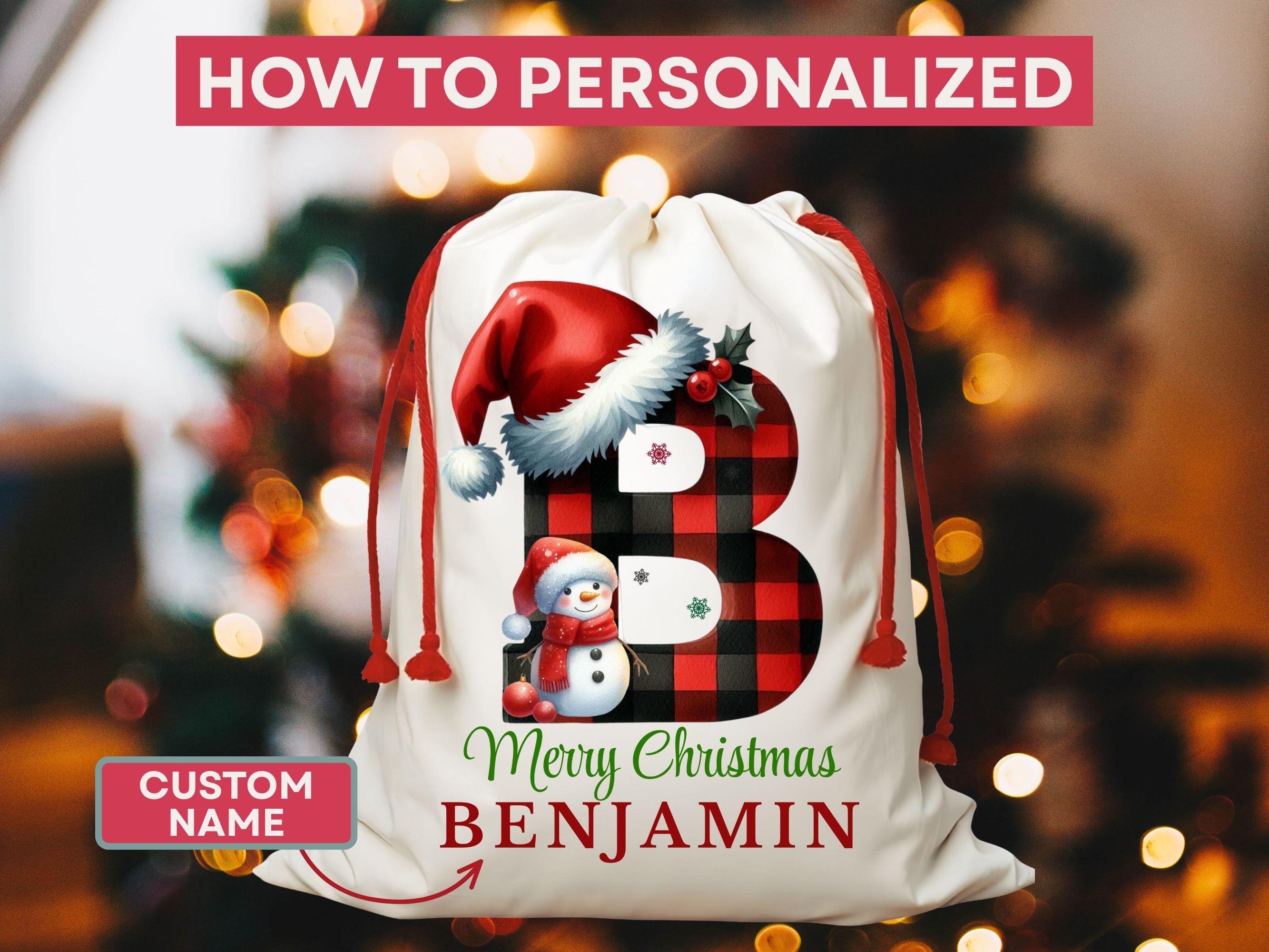 Personalized Christmas Santa Sacks , Family Large Gift Bag Custom Name ...