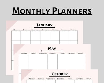 Monthly Planner | Printable | PDF | US Letter | A4 | A5 | Instant ...