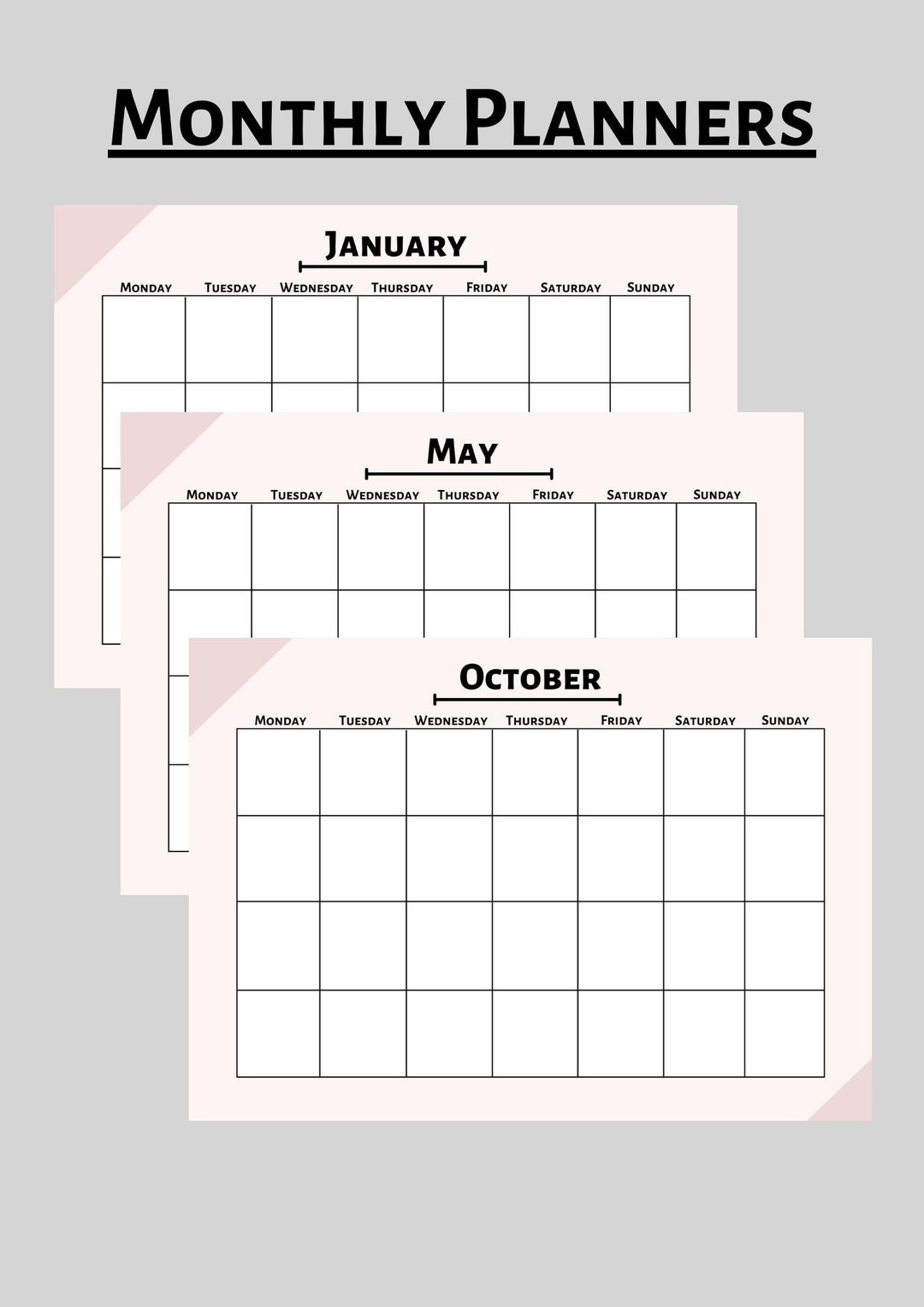 Monthly Planner - Printable Download - Etsy