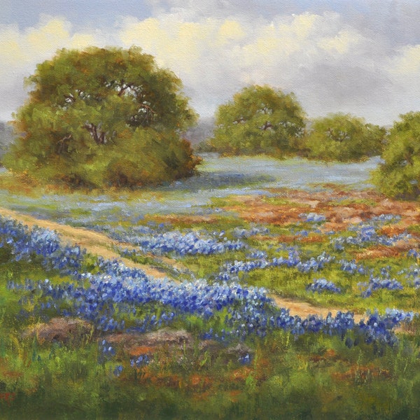 Bluebonnet Landscape - Etsy
