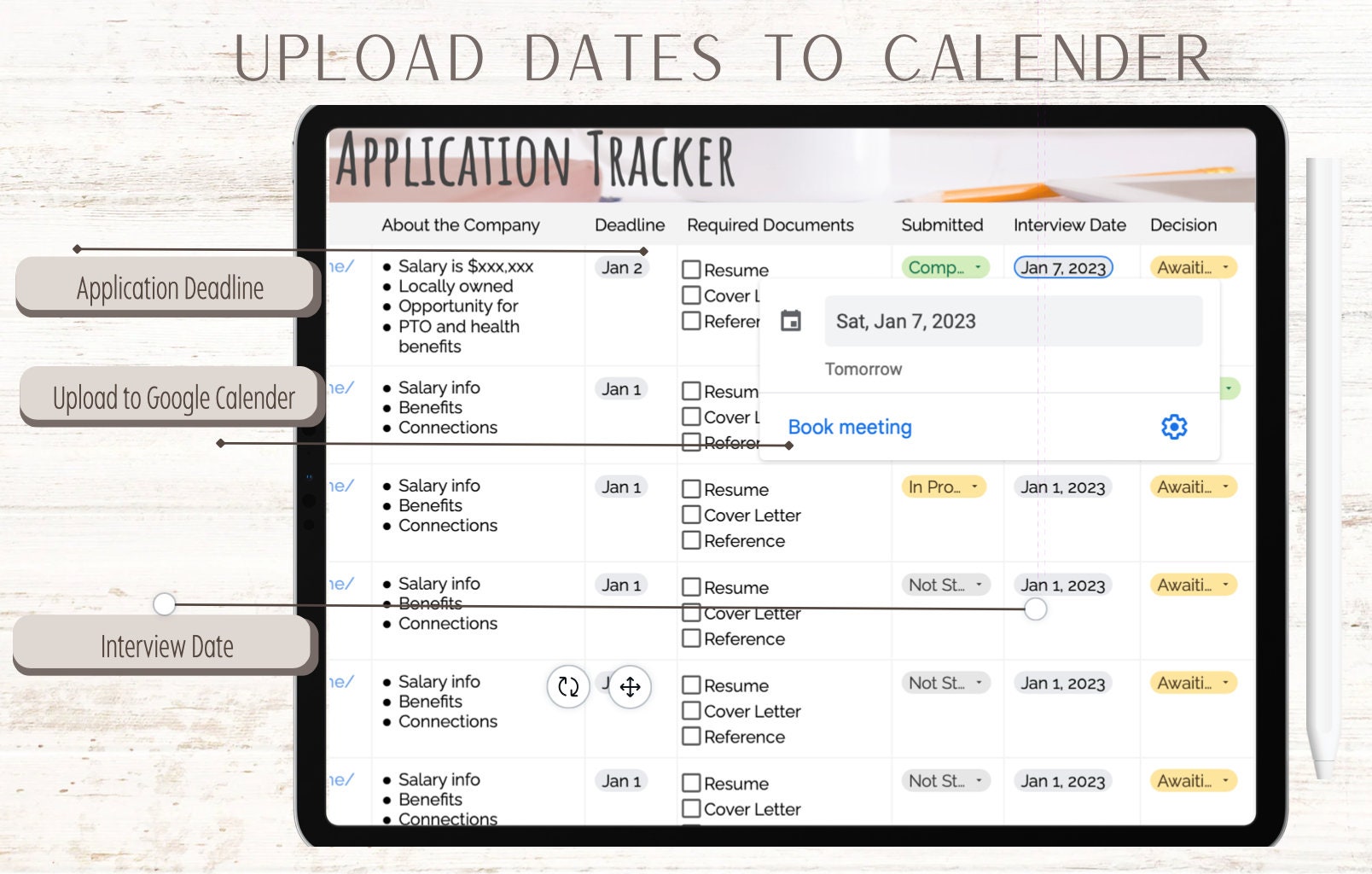 Digital Application Planner - Etsy