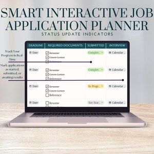 Digital Job Application Planner Career Tracker, Editable Application ...