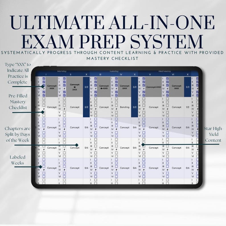 Exam Study Planner Template Progress Tracker Practice Analyzer ...