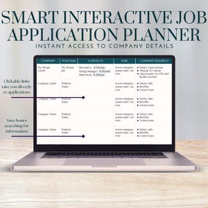 Digital Job Application Planner Career Tracker, Editable Application ...
