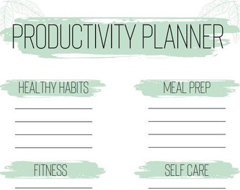 Download & Printable Planner: Productivity Planner, Meal Prep, Wellness ...