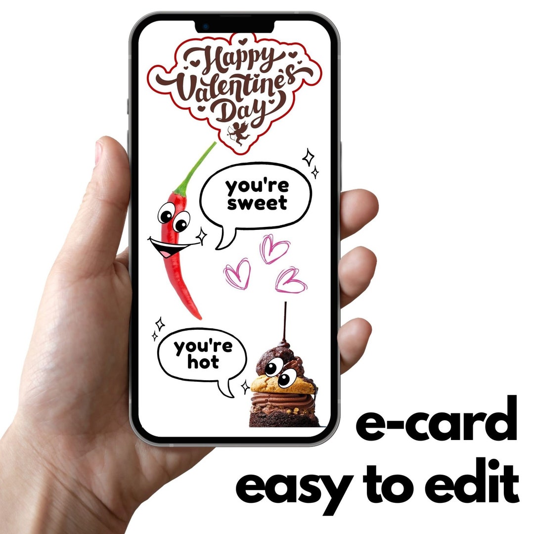Digital Valentines Card Editable Ecard Electronic Valentines Card ...