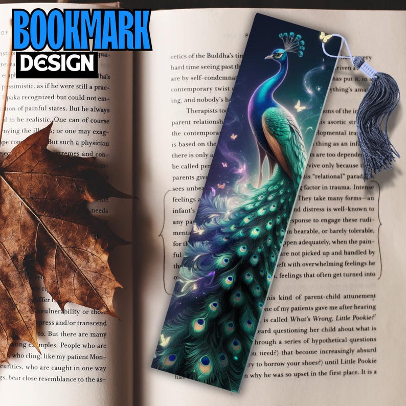 Peacock - Printable Book Mark | 300 DPI PDF Digital Download Book Marks ...