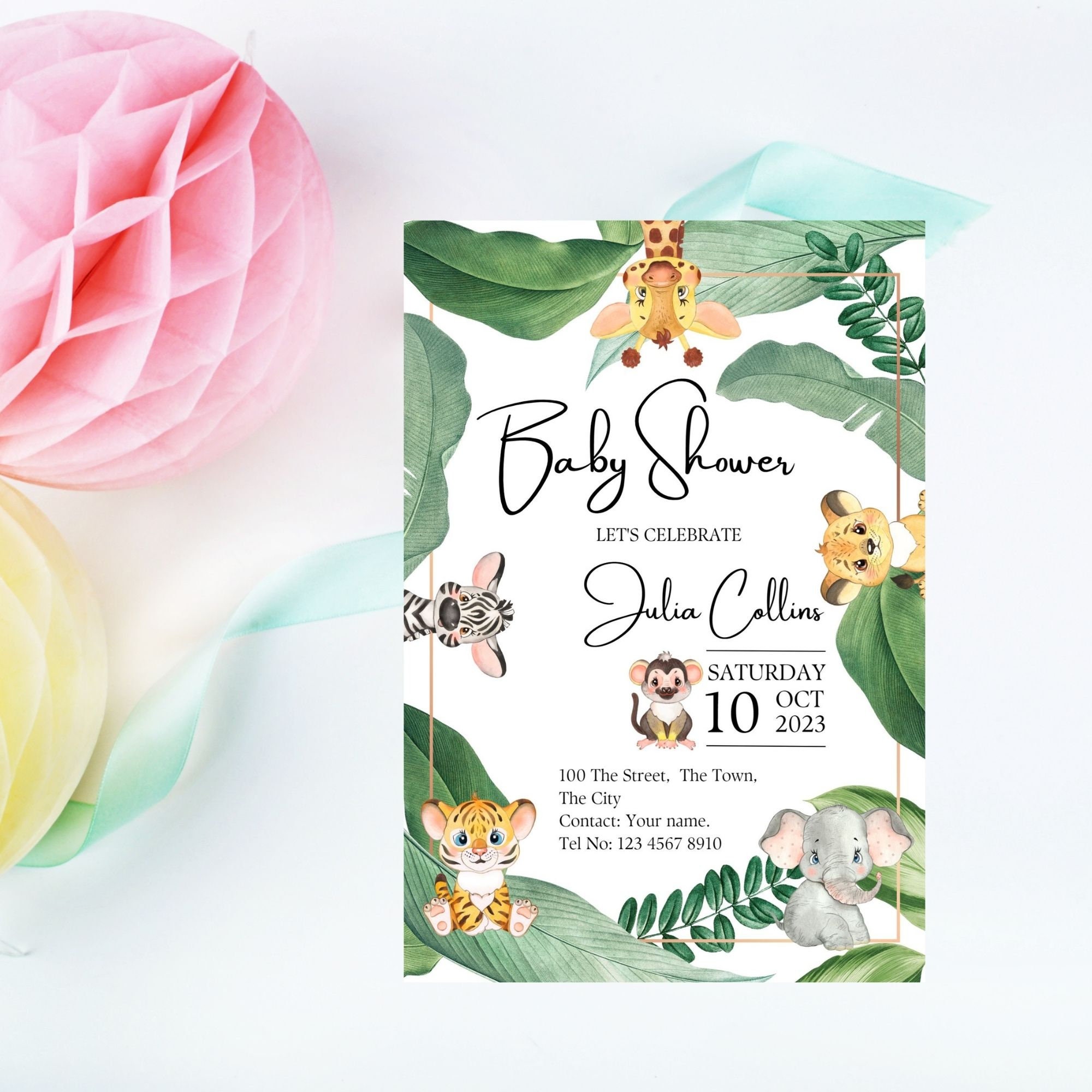 Safari Baby Shower Invitation, Baby Shower Invitations Personalize ...