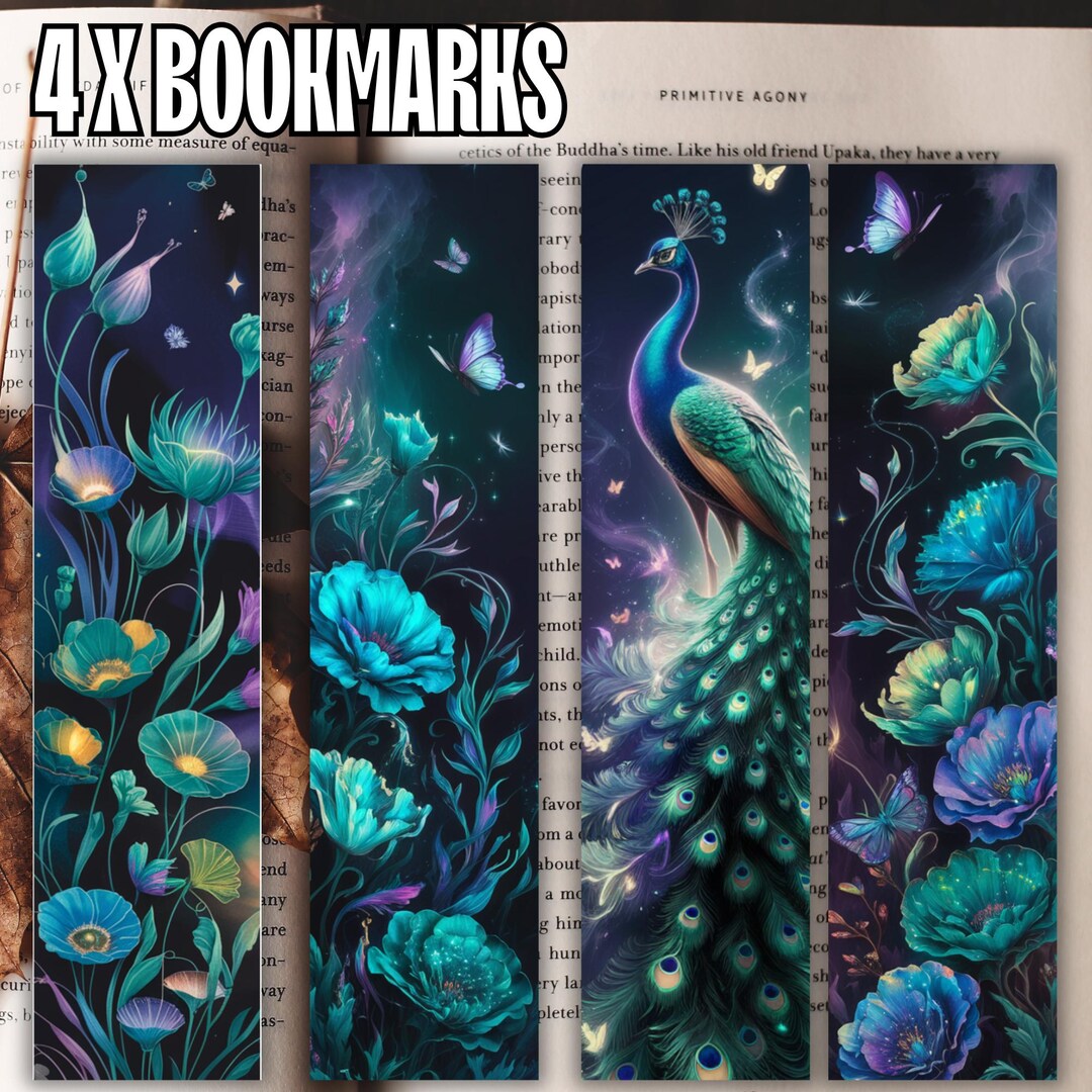 Peacock Bookmarks: Floral Printable Bookmarks (PDF Digital Download) - Etsy