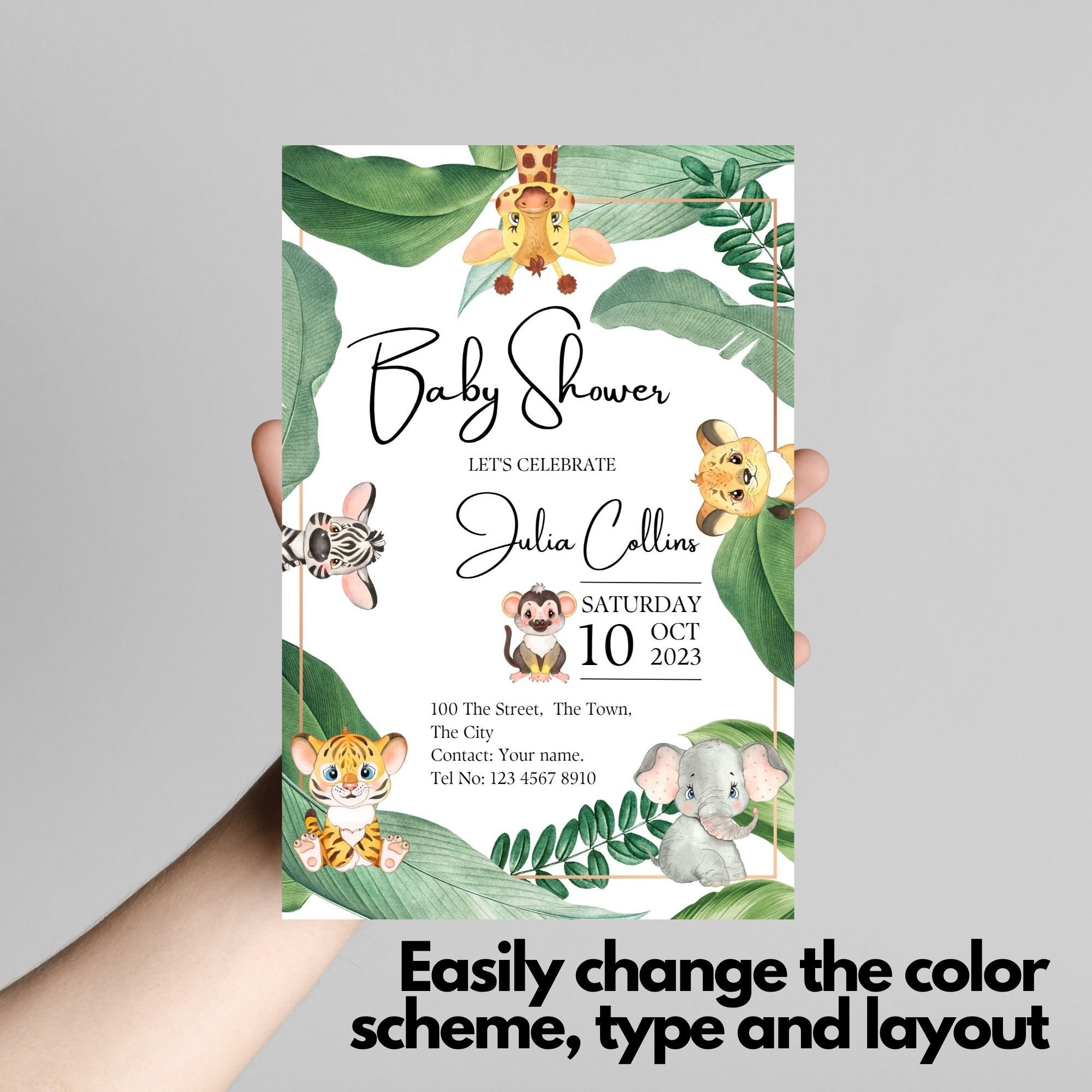 Safari Baby Shower Invitation, Baby Shower Invitations Personalize ...