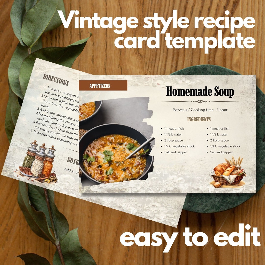 Recipe Book Template! Editable Recipe Sheet Template, Recipe Cards ...