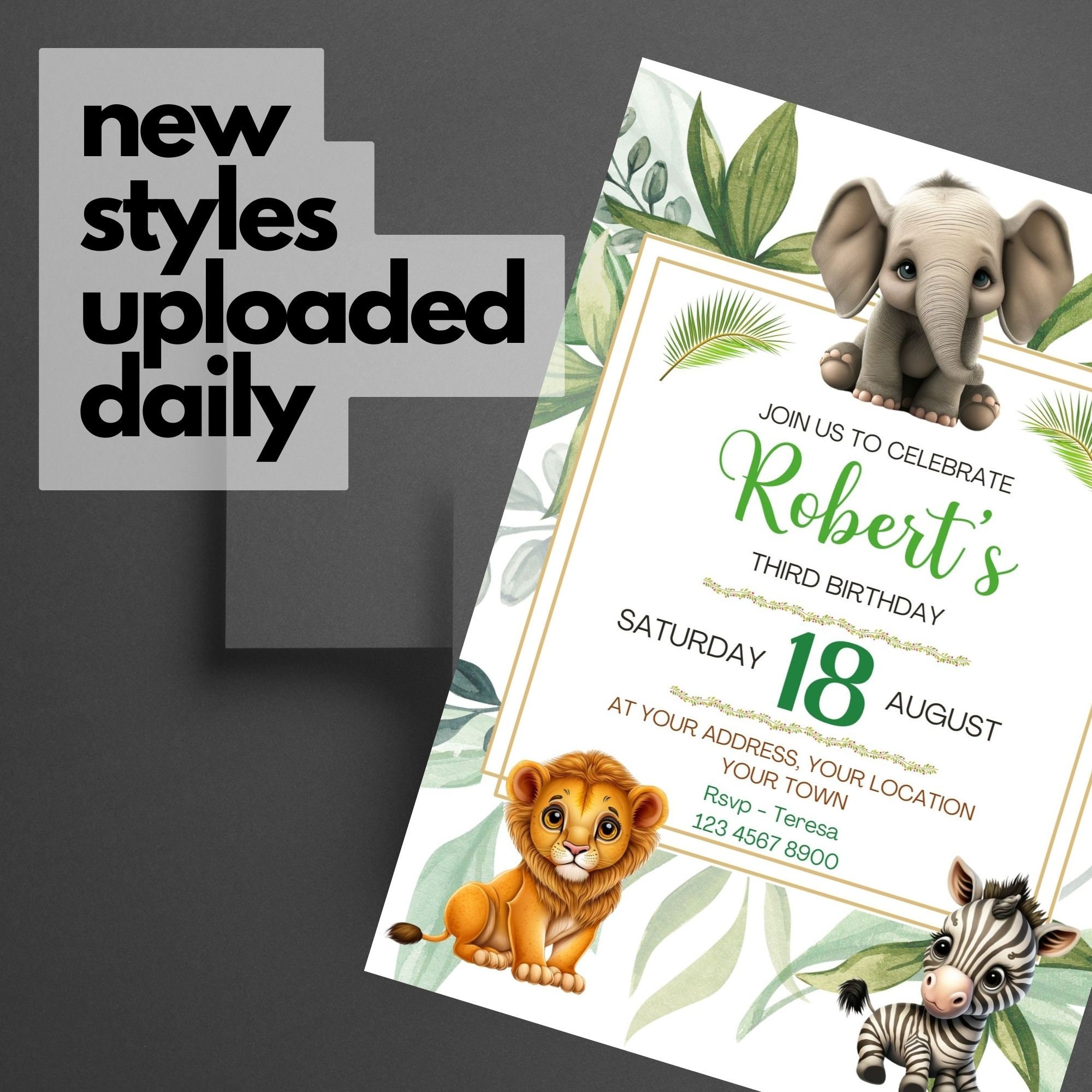 Safari Invite Birthday Party Safari Invitation Boy Party Safari ...