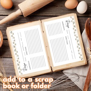 Flower Recipe Card, Editable Recipe Sheet Template, Recipe Template ...
