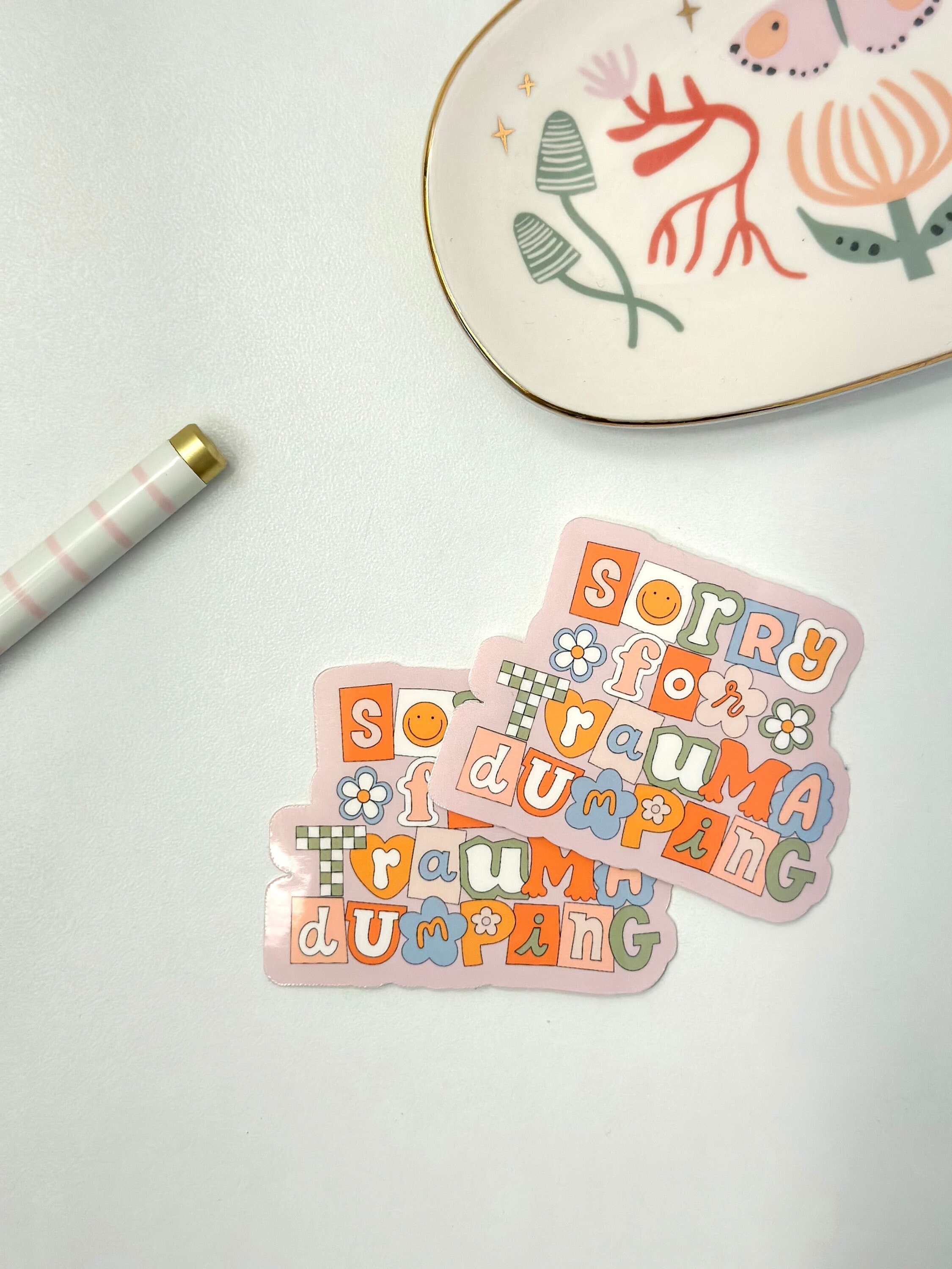 Sorry for Trauma Dumping Sticker, Mental Health Matters Stickers, Self ...