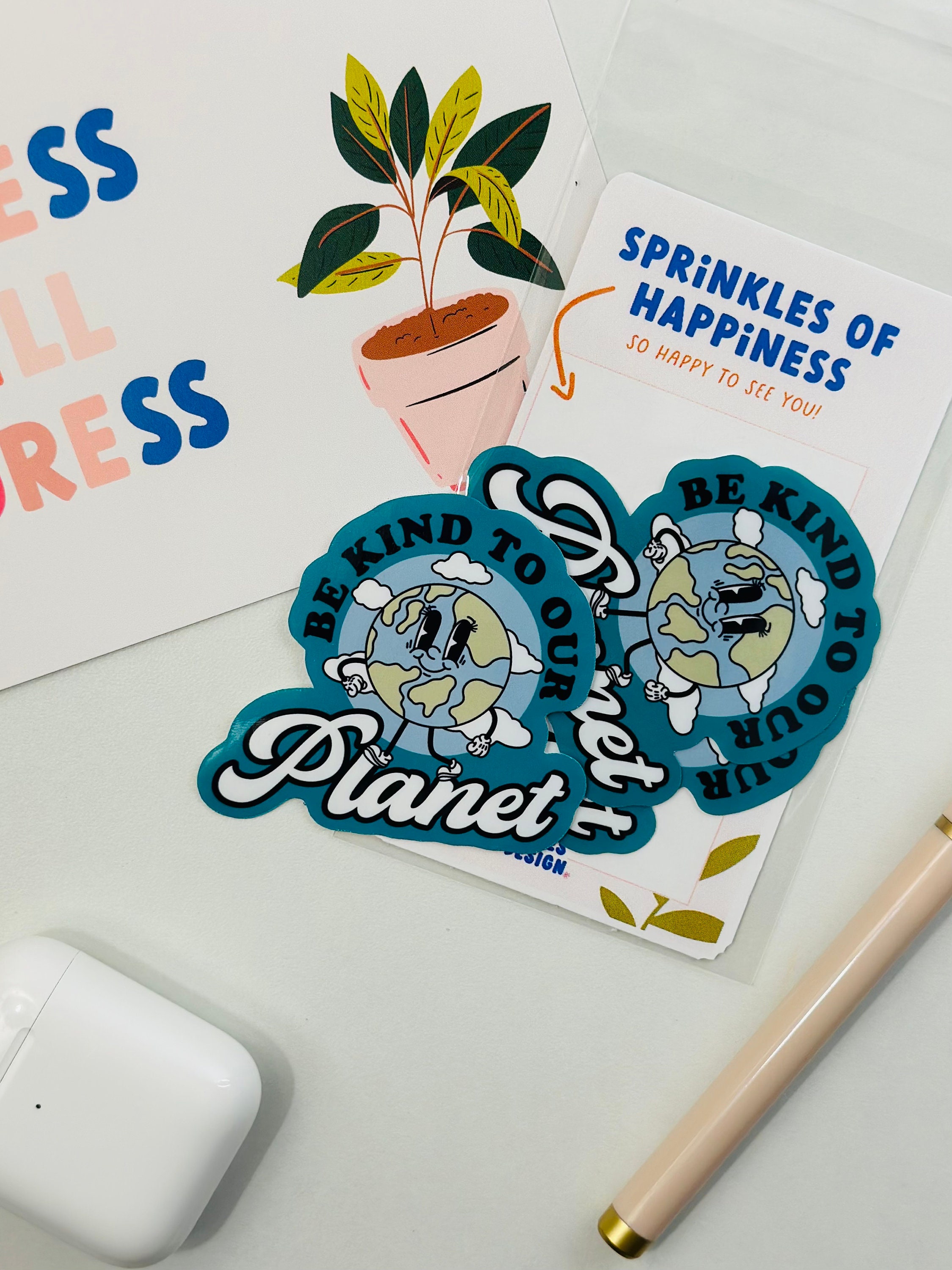 Be Kind to the Earth Sticker, Earth Day Retro Sticker, Earth Awareness ...