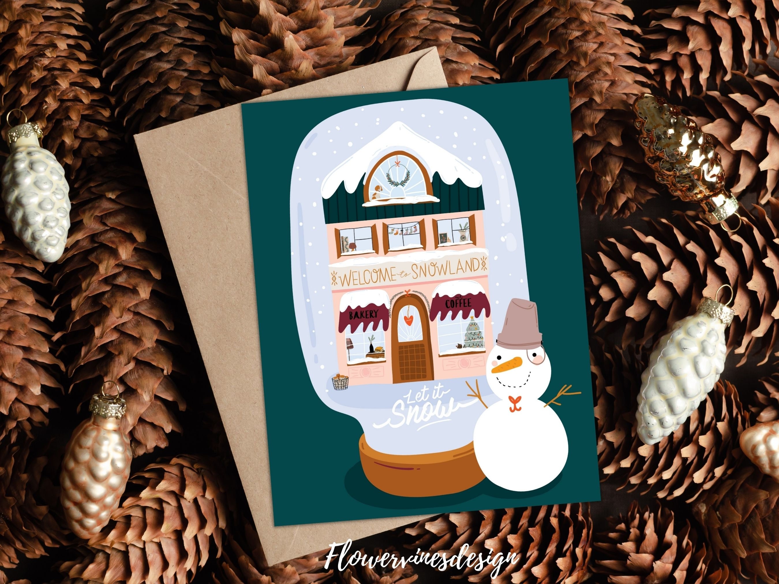 Printable Christmas Card Let It Snow Gift Card Christmas - Etsy