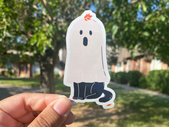Cat Ghost Sticker Cute Black Cat Ghost Halloween Ghost Cat - Etsy