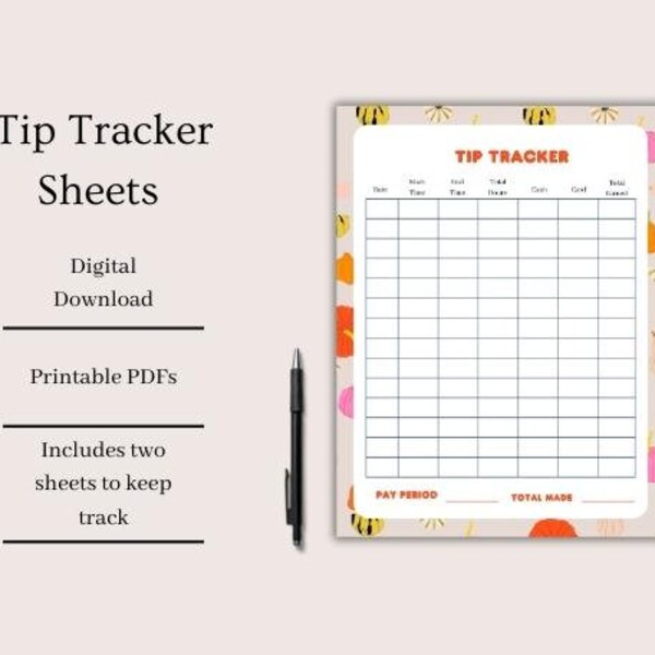 Server Tips Tracker - Etsy